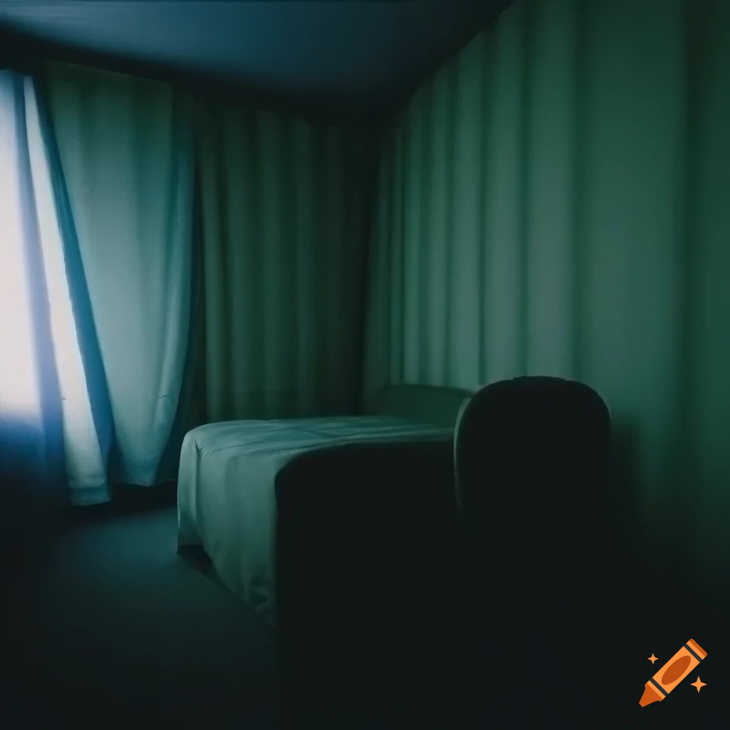 Vintage liminal room with fabric walls and padded floor on Craiyon