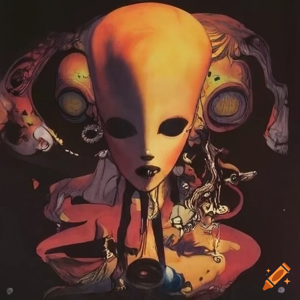 Organic machine art from the 70s by yoshitaka amano on Craiyon