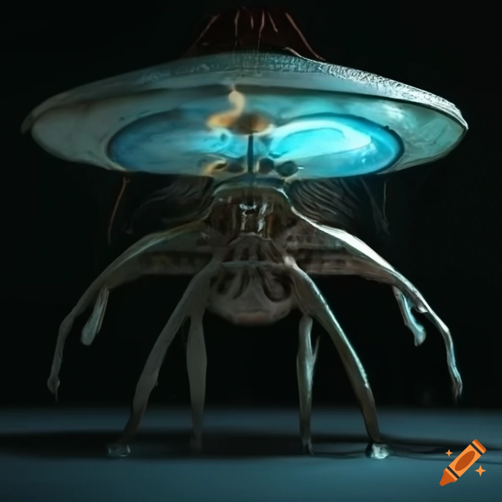 Surreal image of an insect-like alien spaceship on Craiyon