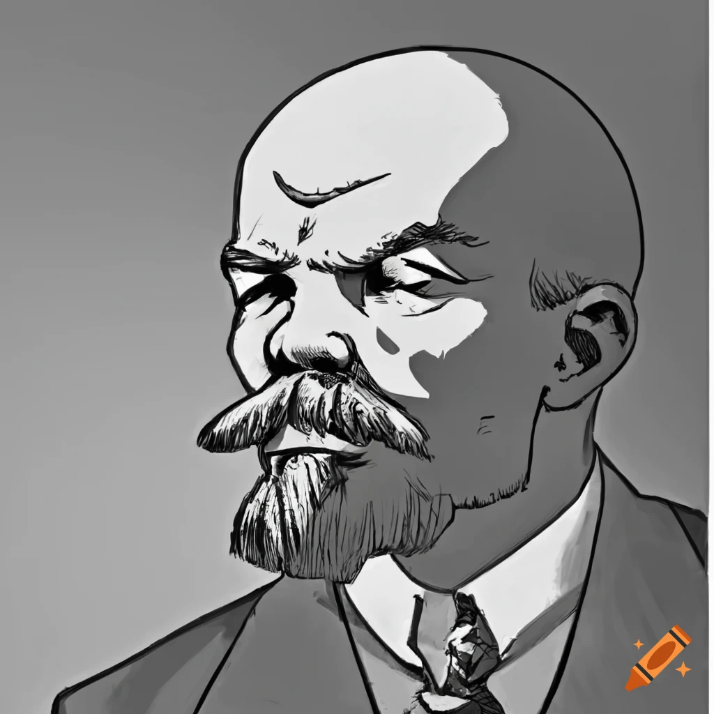 Manga-style illustration of lenin on Craiyon