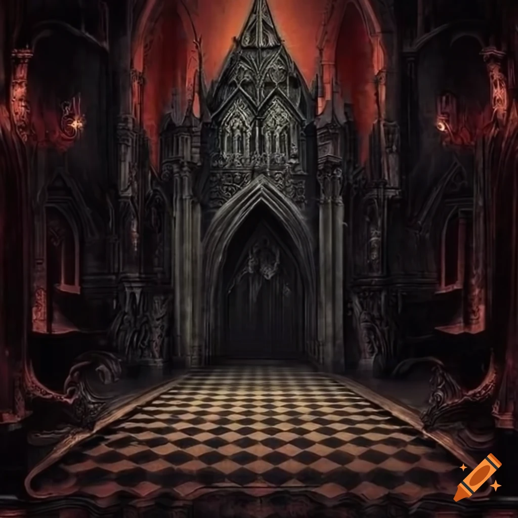 Gothic castle throne room background on Craiyon