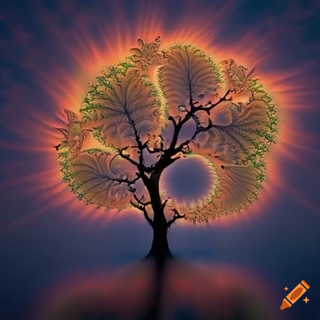 Fractal trees artwork on Craiyon