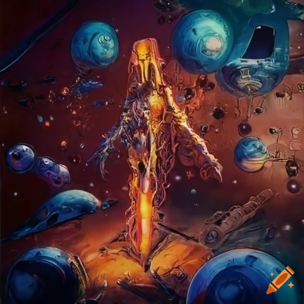 Organic machine art from the 70s on Craiyon