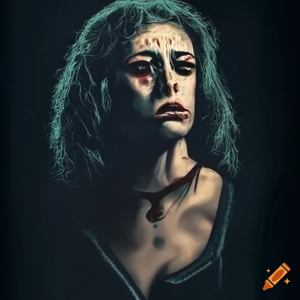 Retro horror film poster with italian giallo style on Craiyon