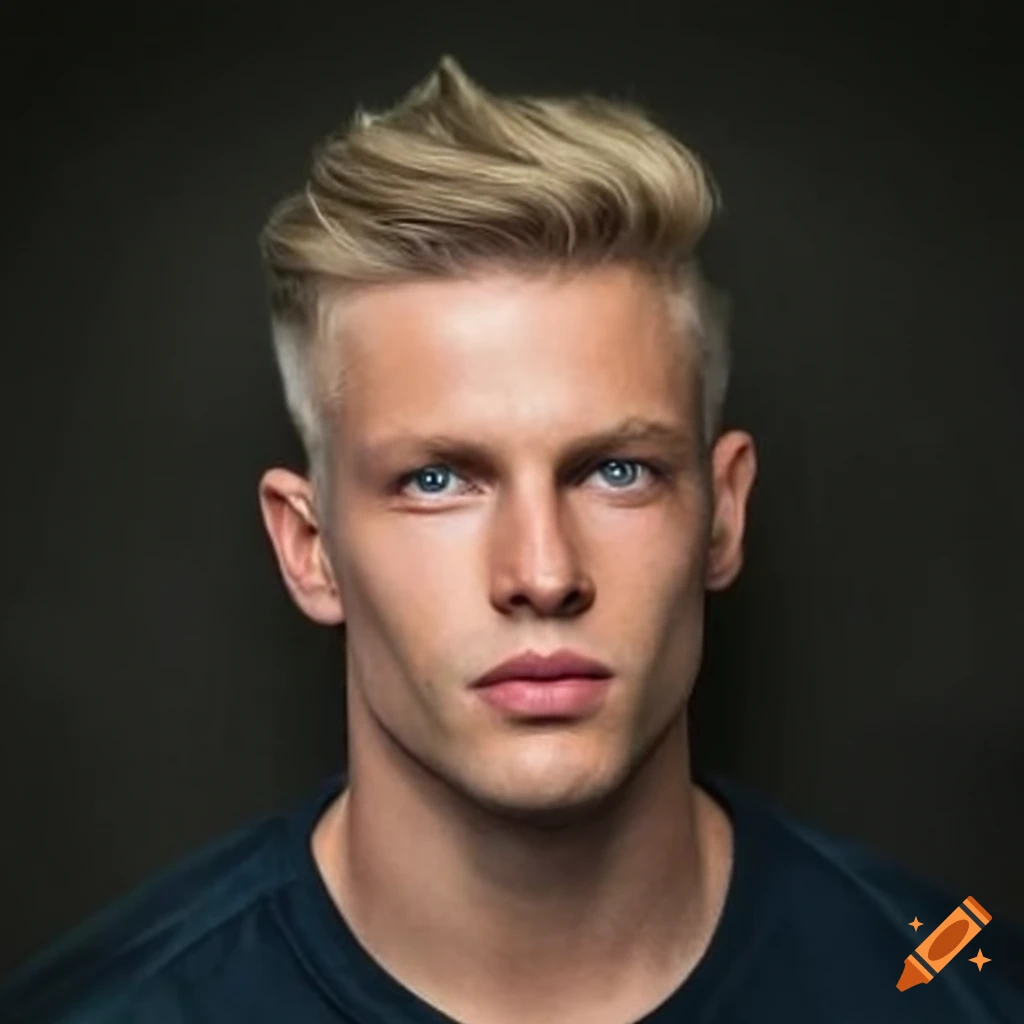 Blonde male with olive tan skin on Craiyon