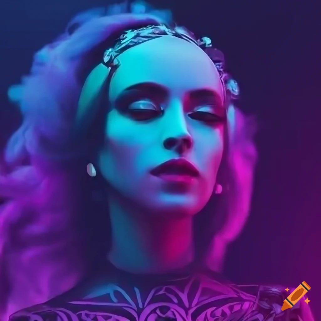 Art Nouveau style band on stage with stunning female lead singer on Craiyon