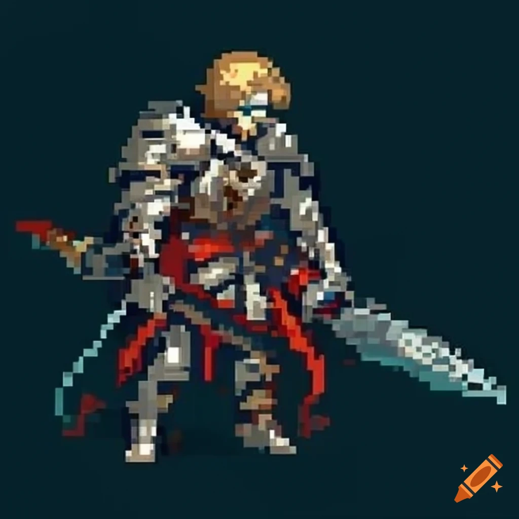 8-bit knight concept art on Craiyon