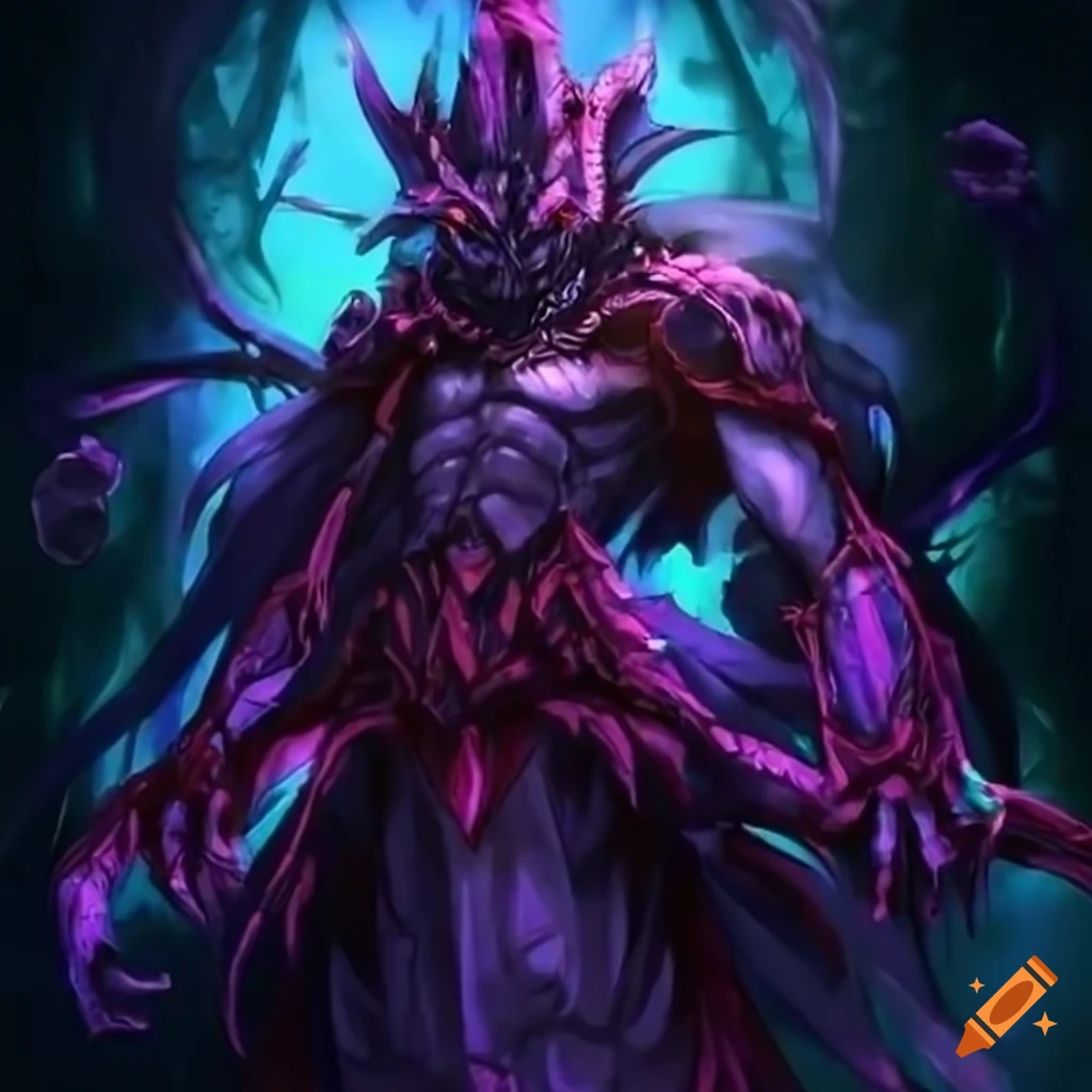 Artwork of a battle against demonic entities on Craiyon