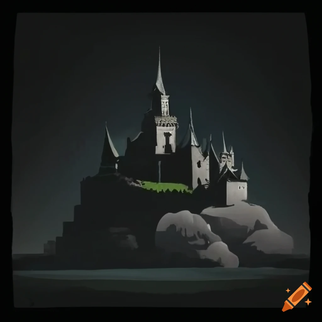 Black castle in the sky