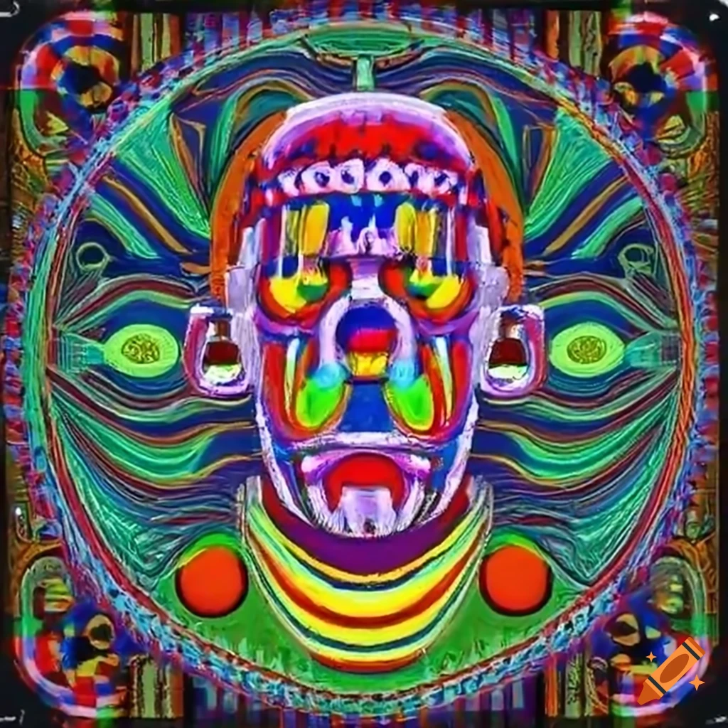 Portrait of dillon e.t. with painted concentric circles on Craiyon