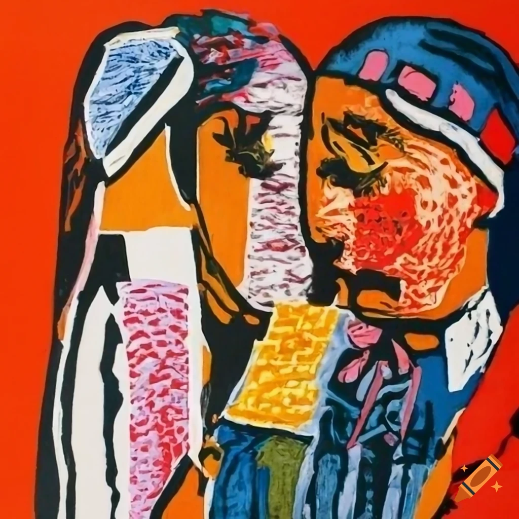 Lino print collage inspired by jan voss and pierre bonnard on Craiyon