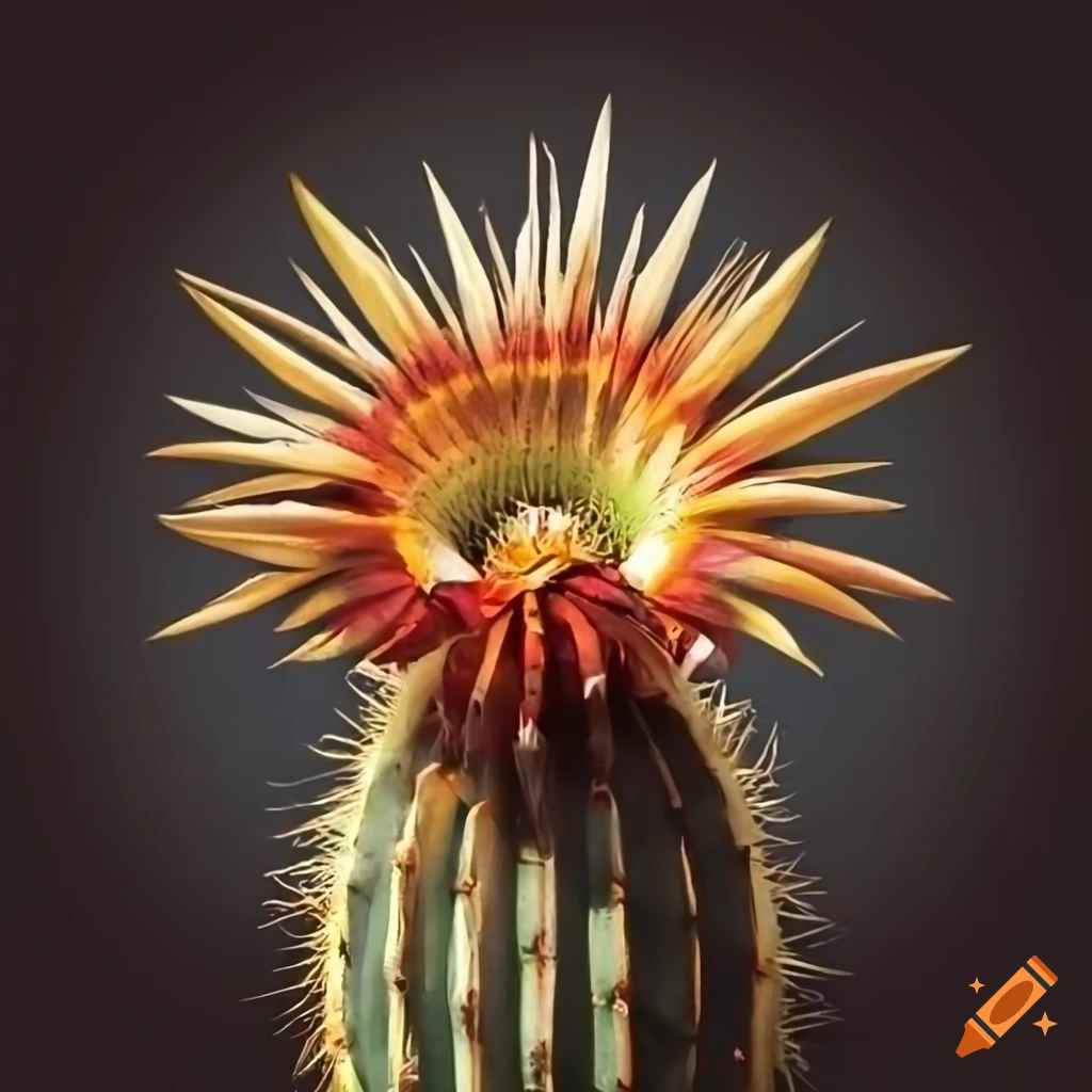 Aztec-inspired cactus with vestiment on Craiyon