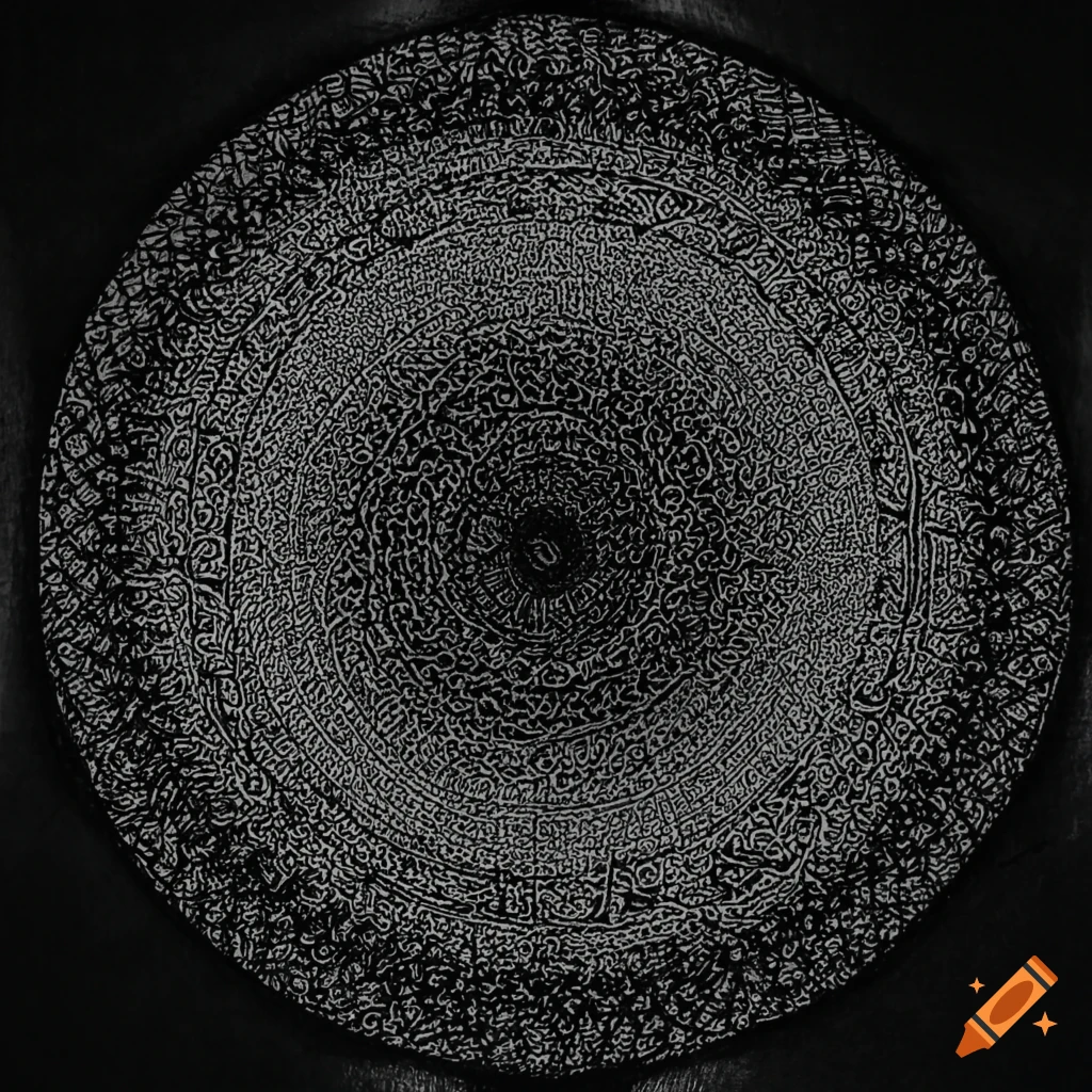 Intricate black and white drawing from a mathematics paper on Craiyon