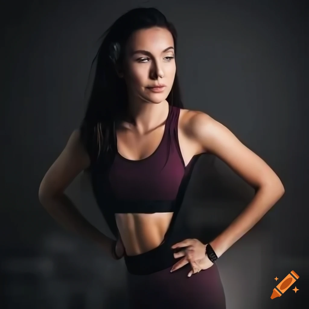 Profesional fitness photography of a beautiful woman working out on Craiyon