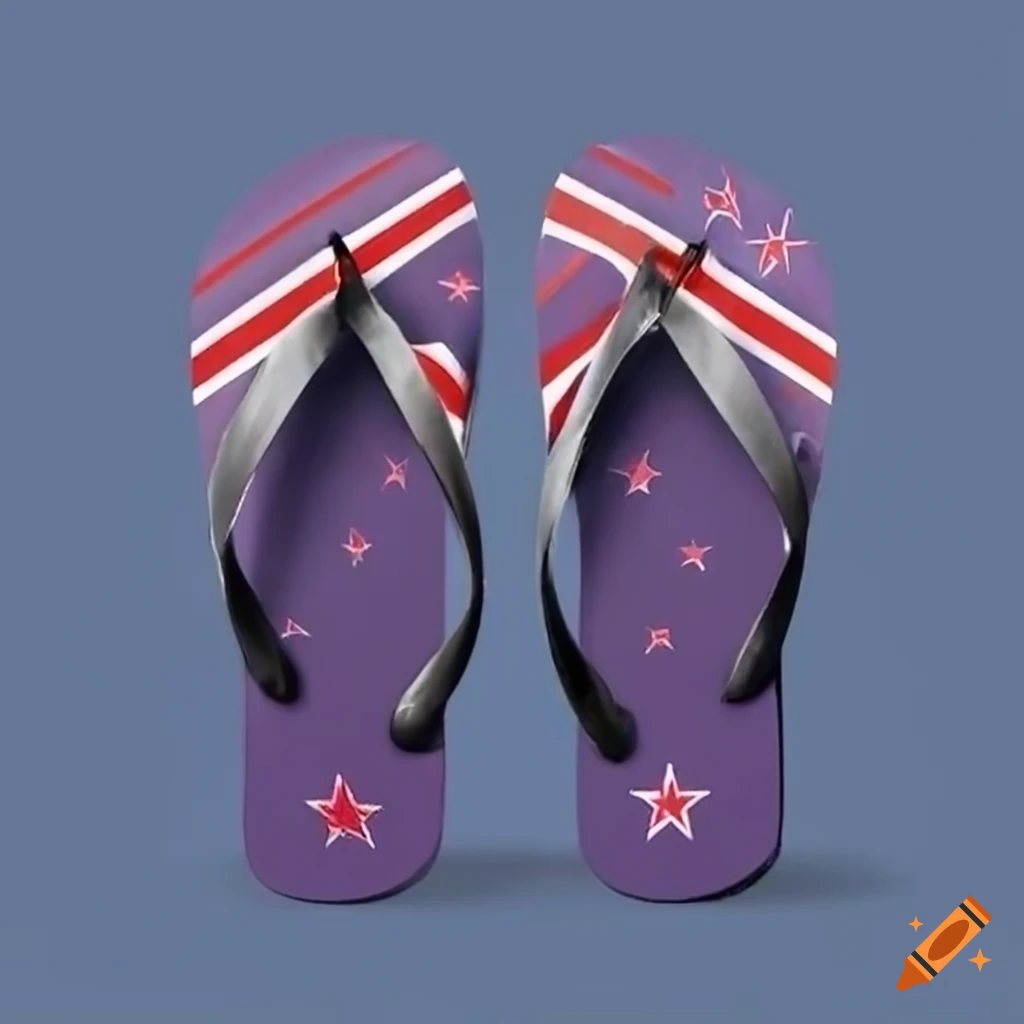 Flip flops with new zealand flag design