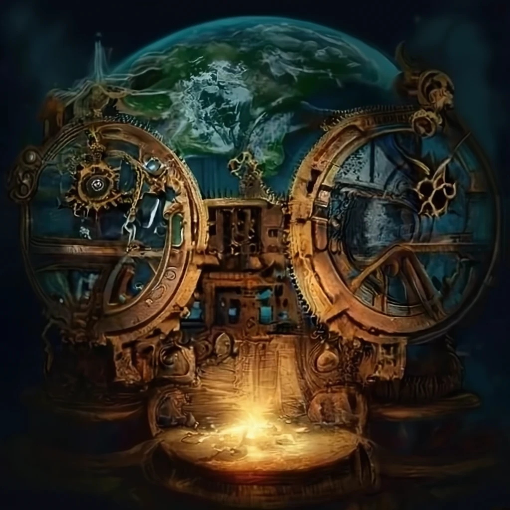 Image of a steampunk-inspired earth on Craiyon