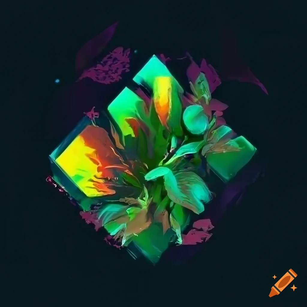 Polychromatic acrylic logo design on Craiyon