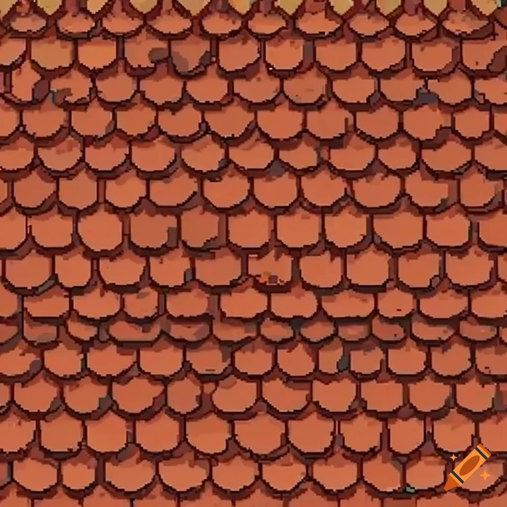 Pixel art of roof tiles on Craiyon