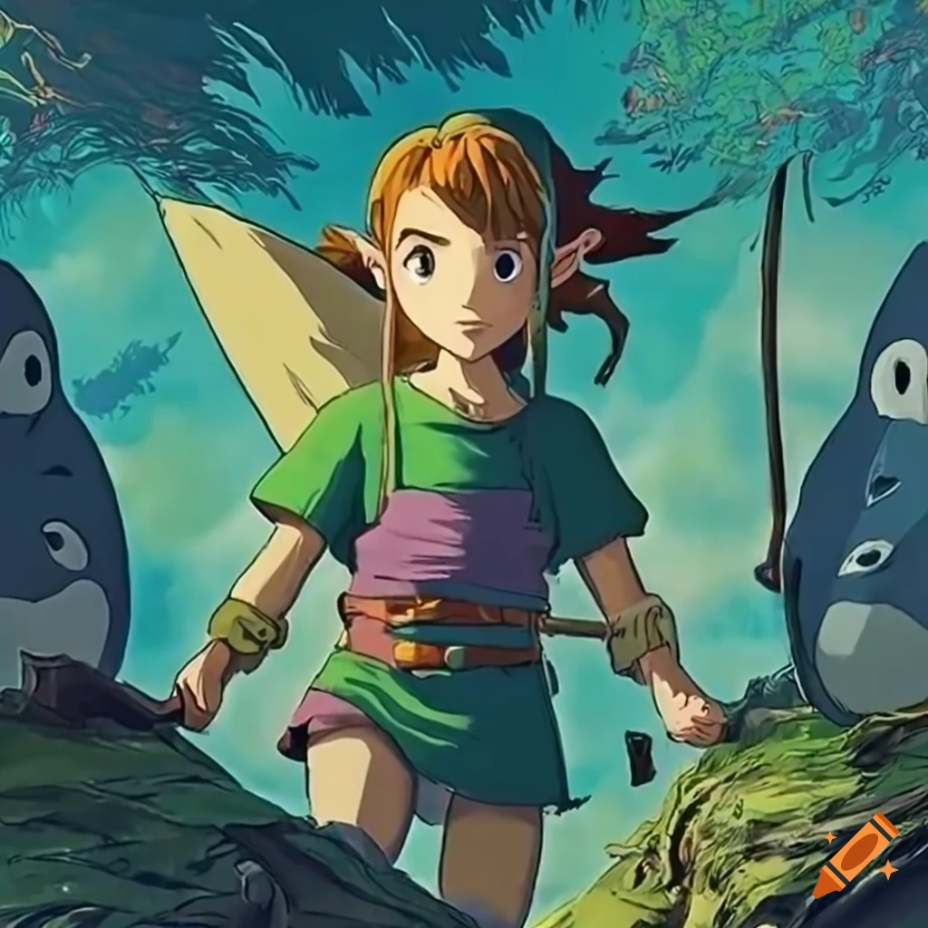 Poster of the legend of zelda animated movie by studio ghibli on Craiyon