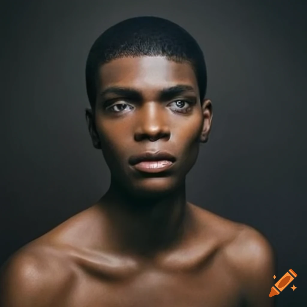 Hairstyle of a black-haired alien man with a fade cut on Craiyon