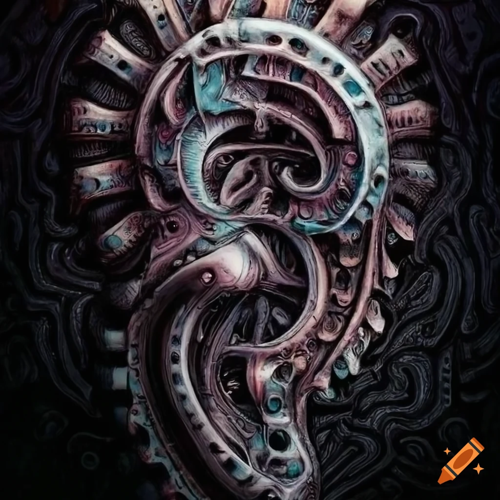 Biomechanical viola on german expressionist background on Craiyon