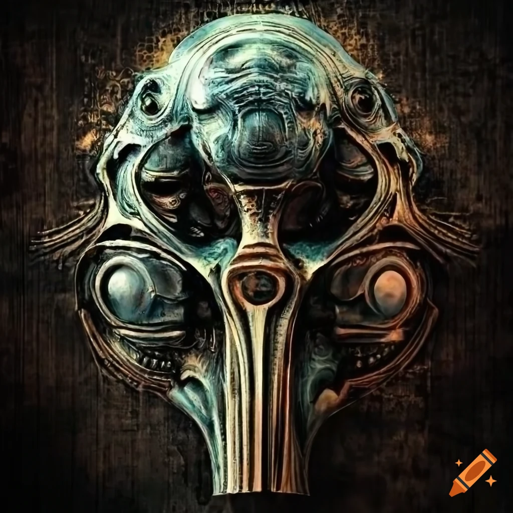 Biomechanical viola on german expressionist background on Craiyon