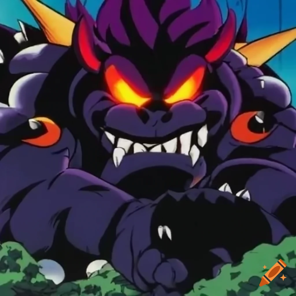 Dark and muscular bowser in anime style on Craiyon