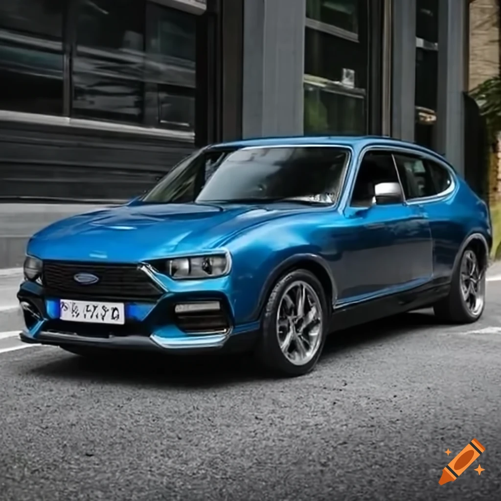 Front view of a 2022 ford capri on Craiyon