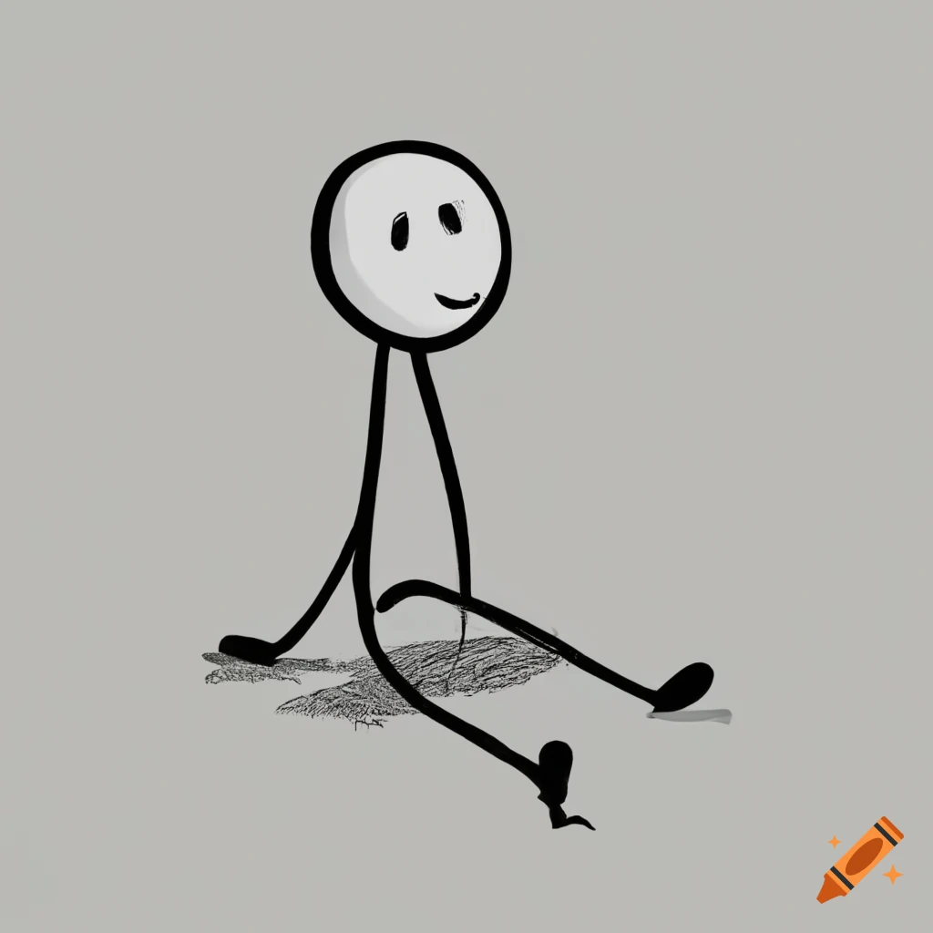 Minimalist illustration of a stickman sitting on Craiyon