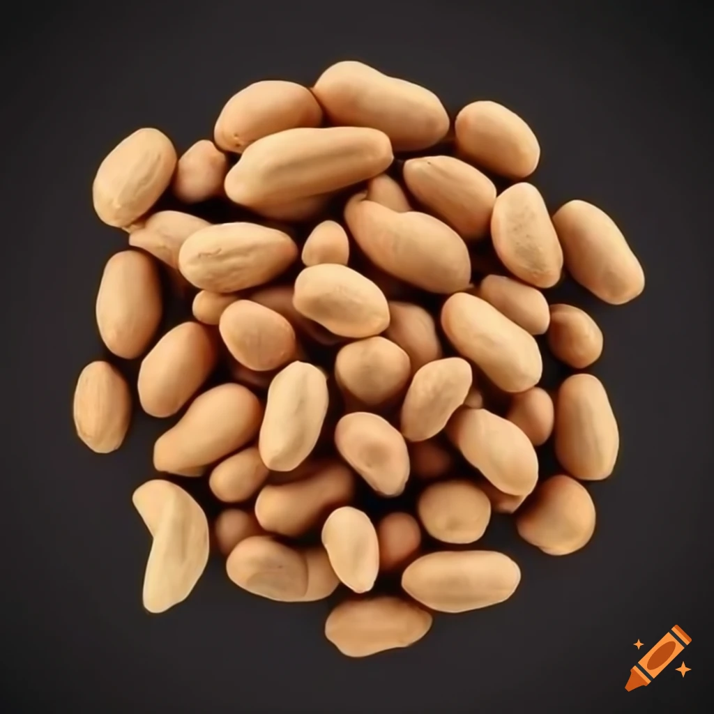 Close-up of hyper-realistic peanuts on Craiyon