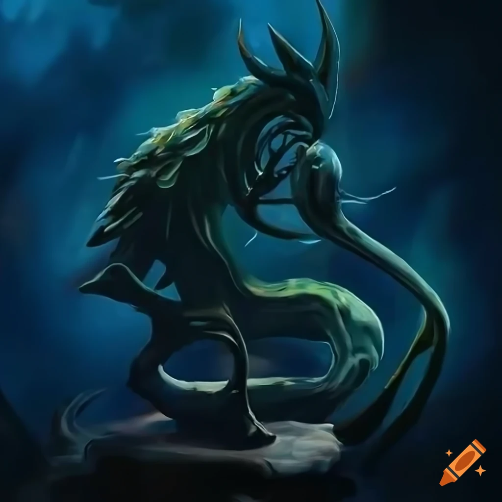 Oil painting of an elegant aquatic mythical creature on Craiyon