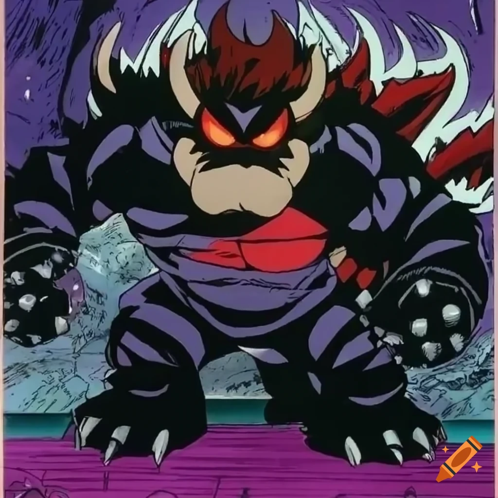 Dark version of bowser from 80-90's anime dark horse comics on Craiyon