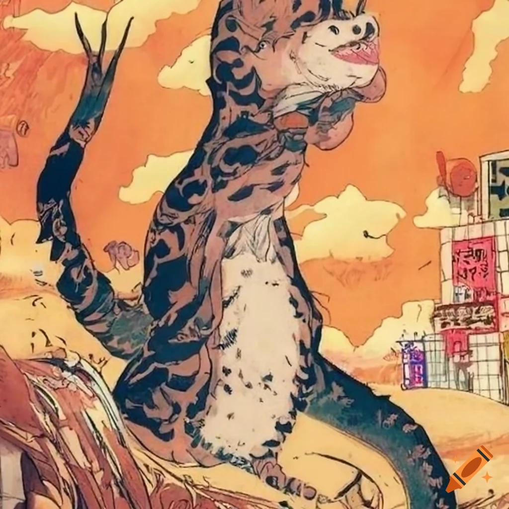 Ukiyo-e beasts in the streets of akihabara