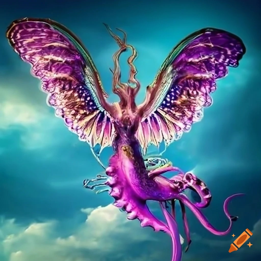 Artistic depiction of a graceful mythical creature on Craiyon