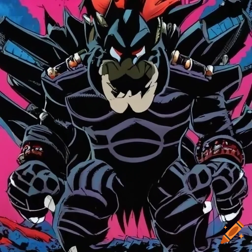 Dark and muscular Bowser from 80-90's anime on Craiyon
