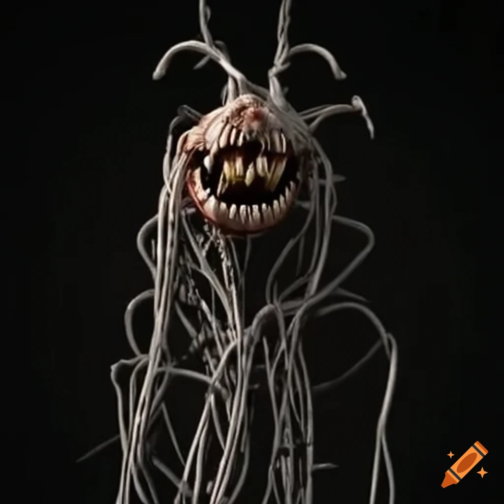Sculpture of a terrifying wire monster on Craiyon