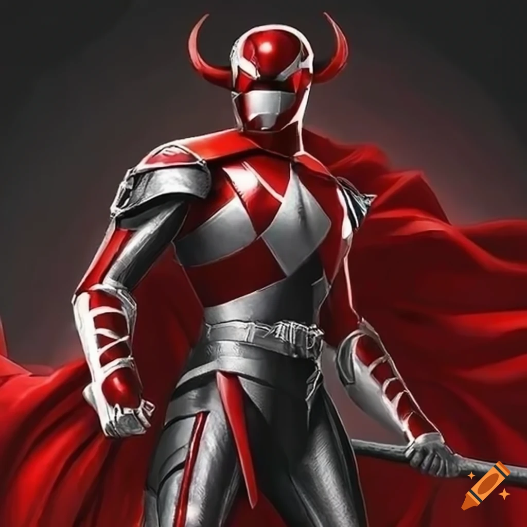 Powerful power ranger in bull-inspired armor on Craiyon