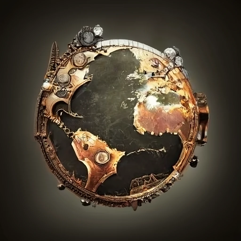 Image of a steampunk-inspired earth