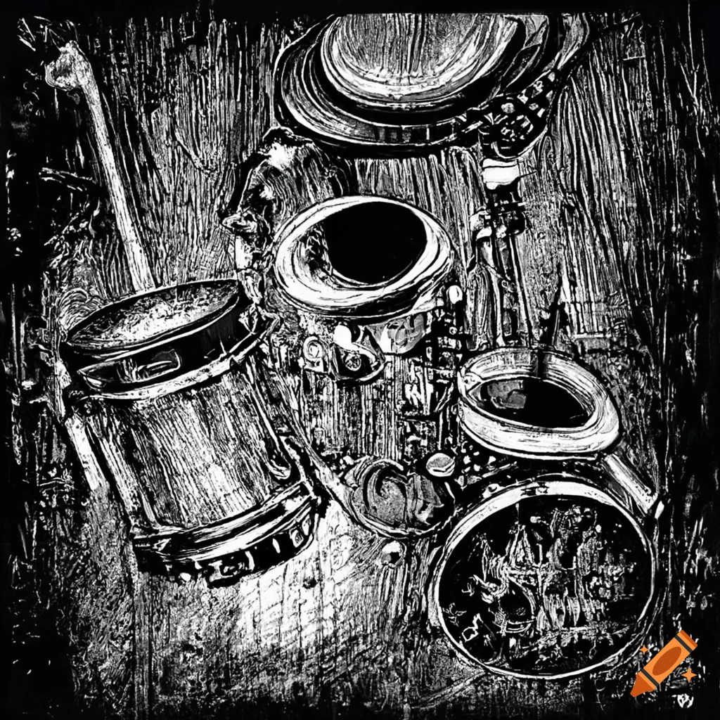 Vintage steampunk music instruments on Craiyon