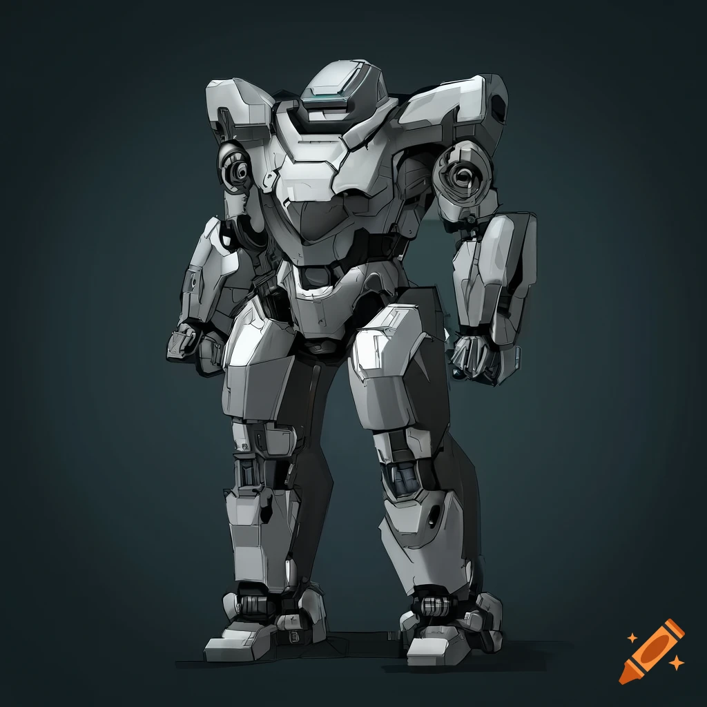 Black stealth Mecha with visible exoskeleton on Craiyon