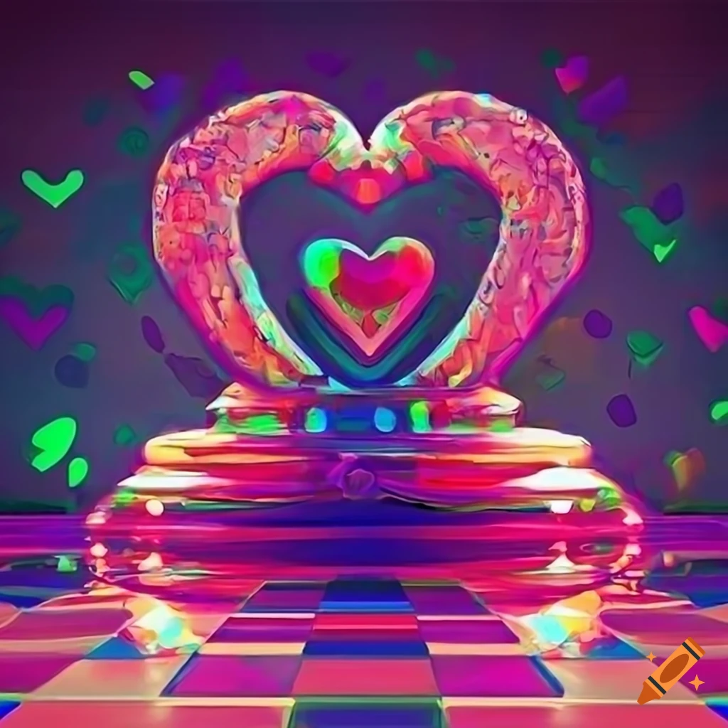 Chess board with heart arch on Craiyon