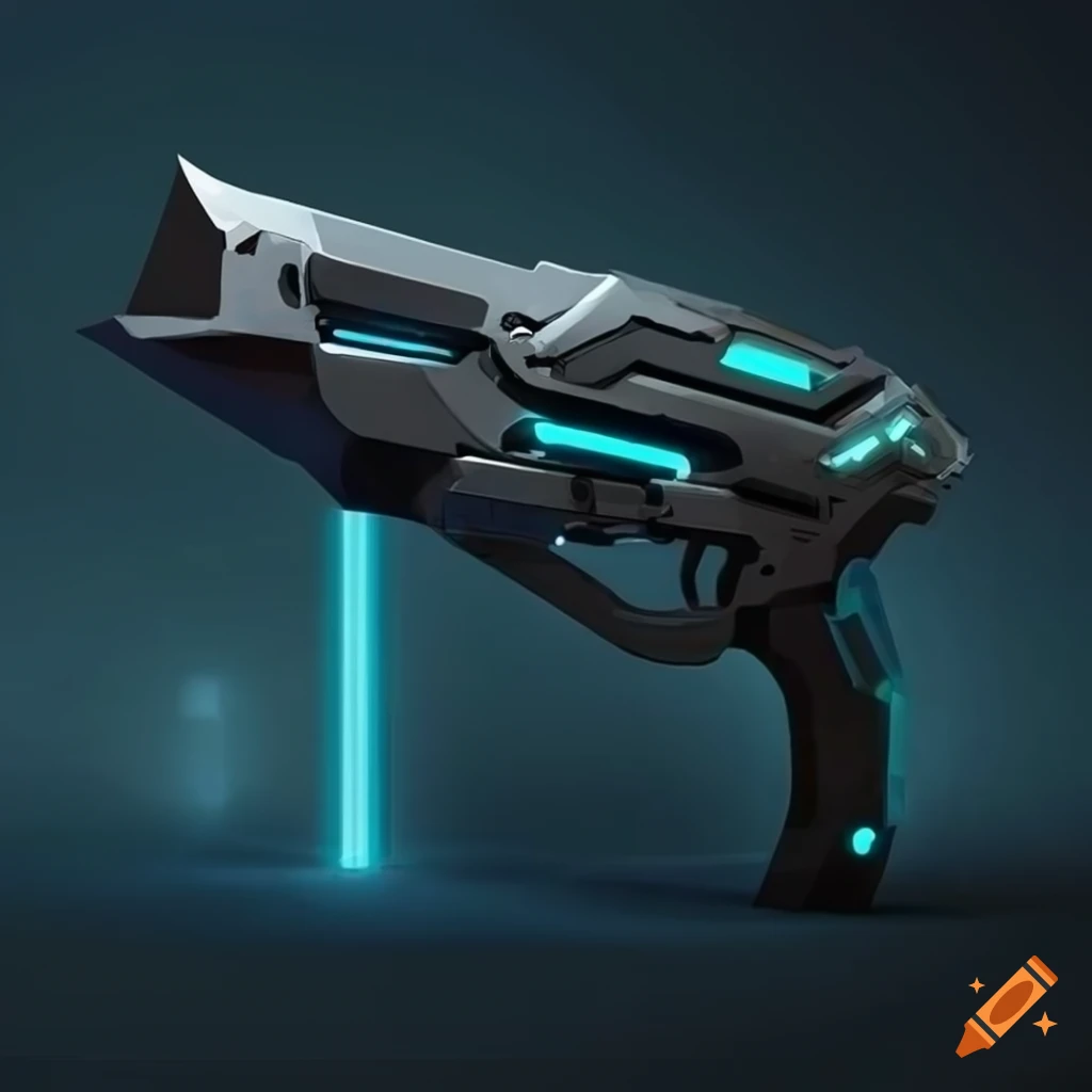 High-tech futuristic weapon concept art on Craiyon