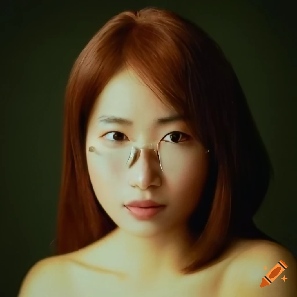 Polaroid portrait of a woman with auburn hair on Craiyon