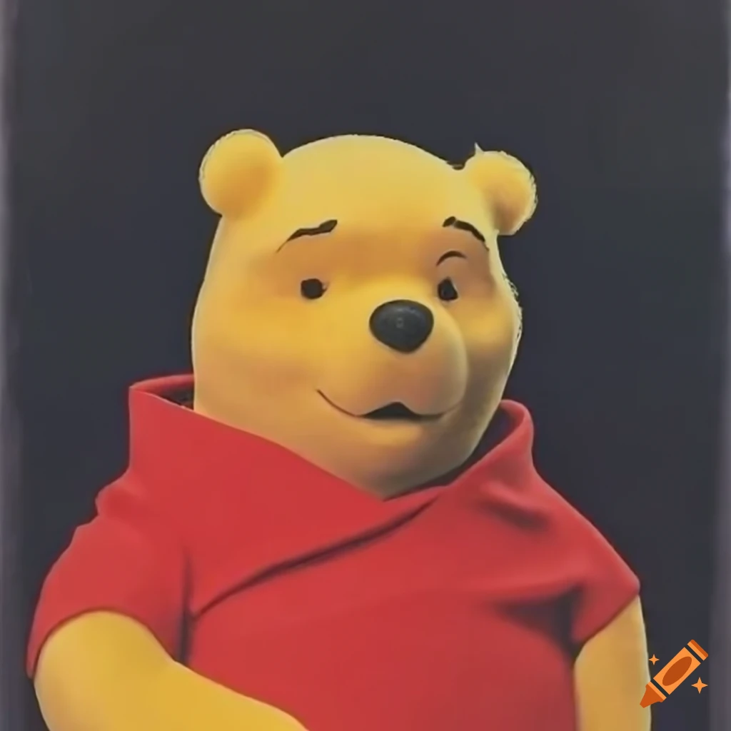 Polaroid-style portrait of Xi Jinping as Winnie the Pooh on Craiyon