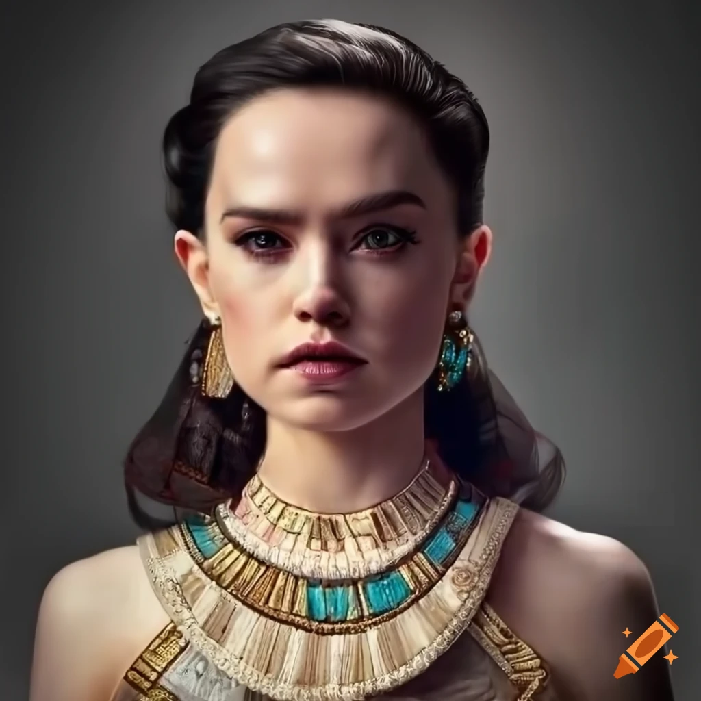 Portrait of Daisy Ridley as an ancient Egyptian princess on Craiyon