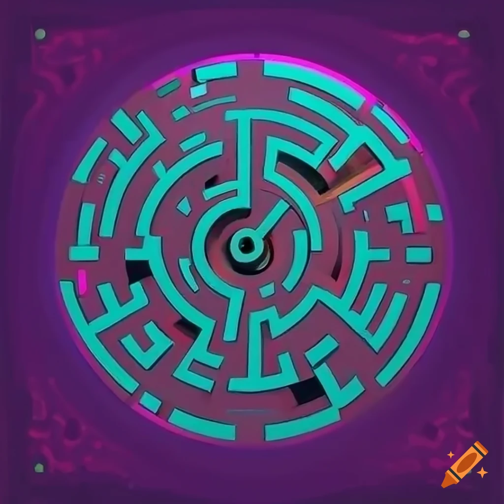 Digital painting of a maze-like brain on Craiyon