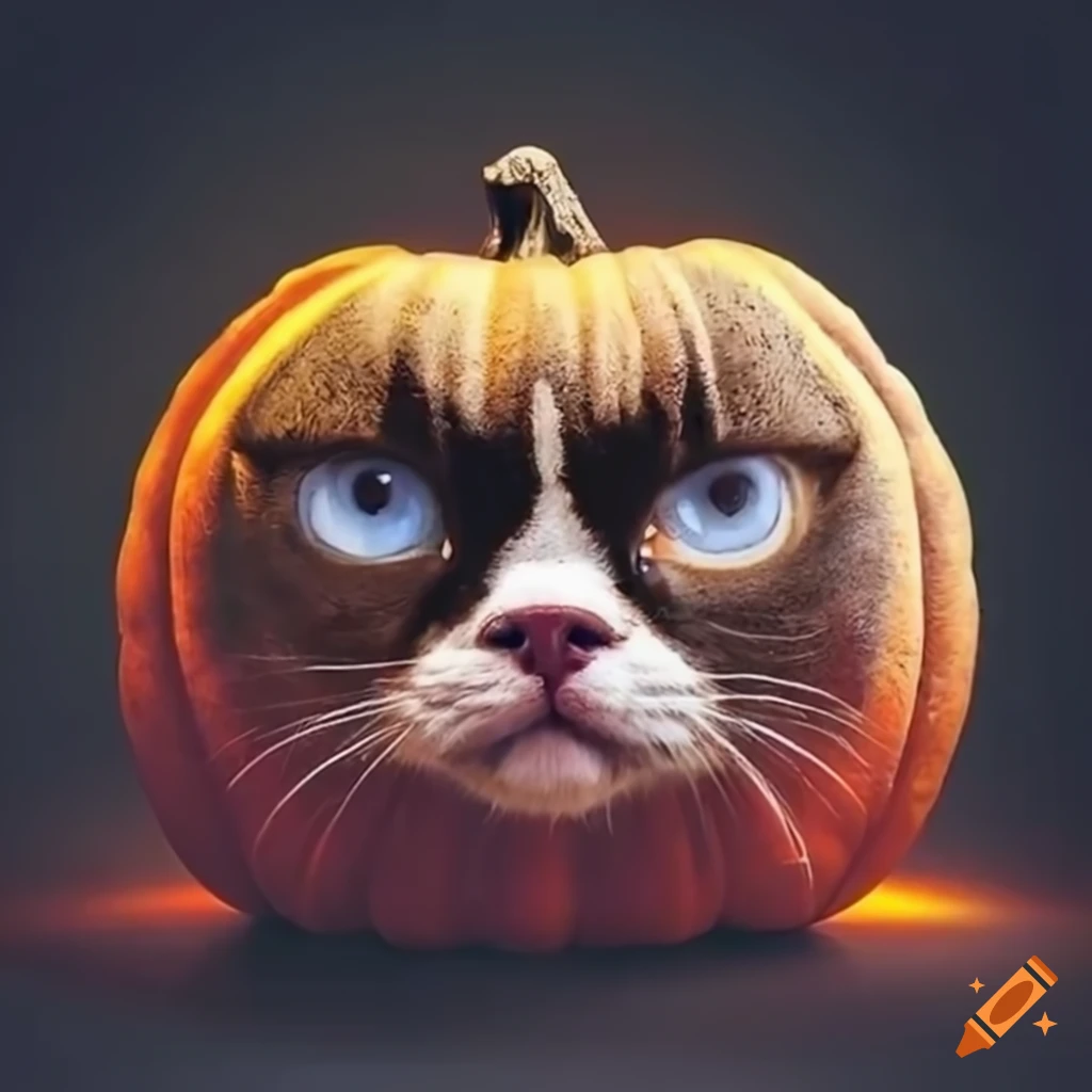 Halloween Grumpy Cat Pumpkin