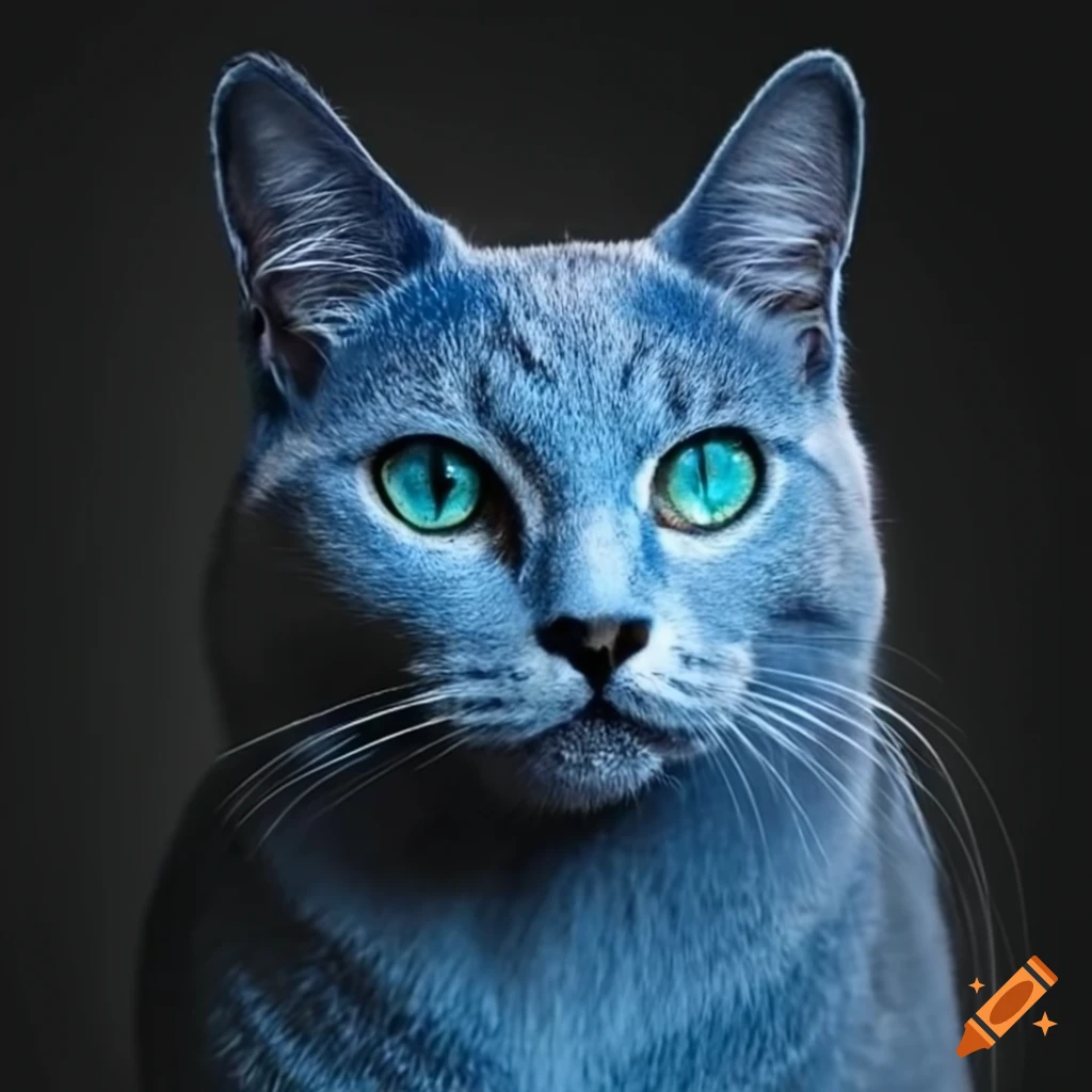 Blue cat on Craiyon
