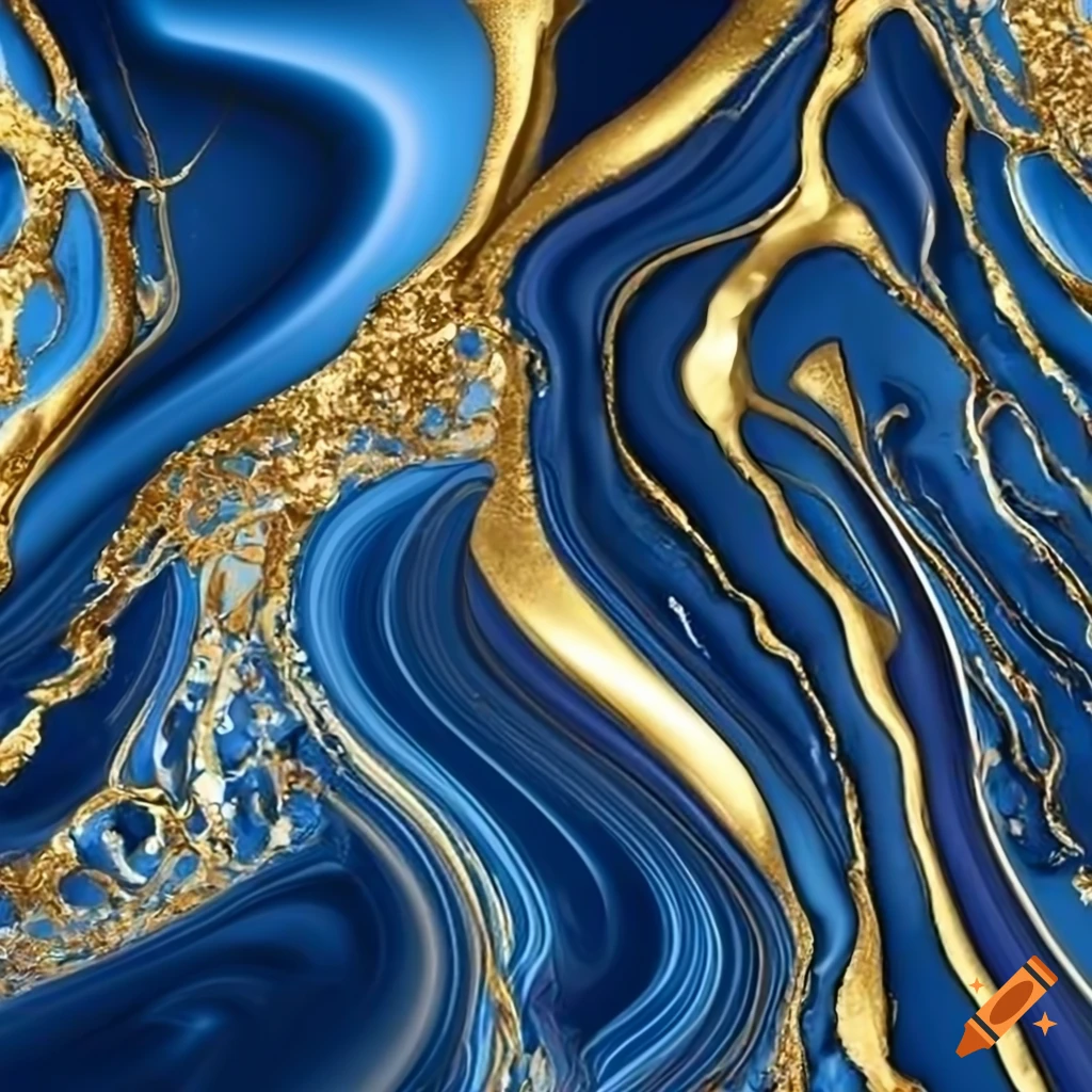 Navy blue and gold marble texture on Craiyon
