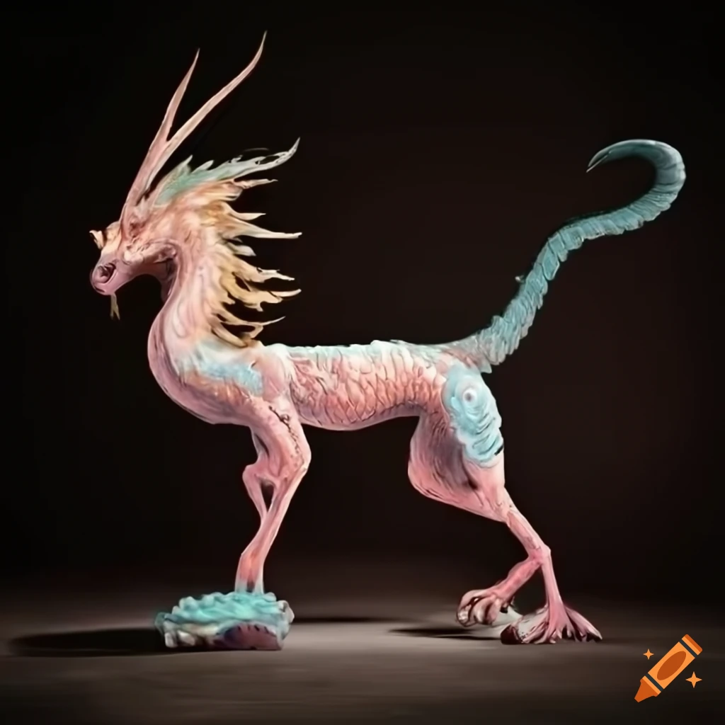 Asian art depiction of a kirin creature